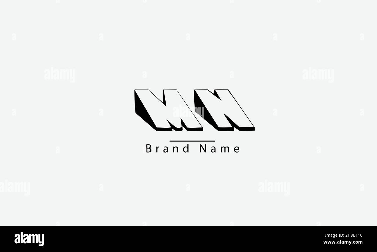 Abstract letter n logotype Black and White Stock Photos & Images - Alamy