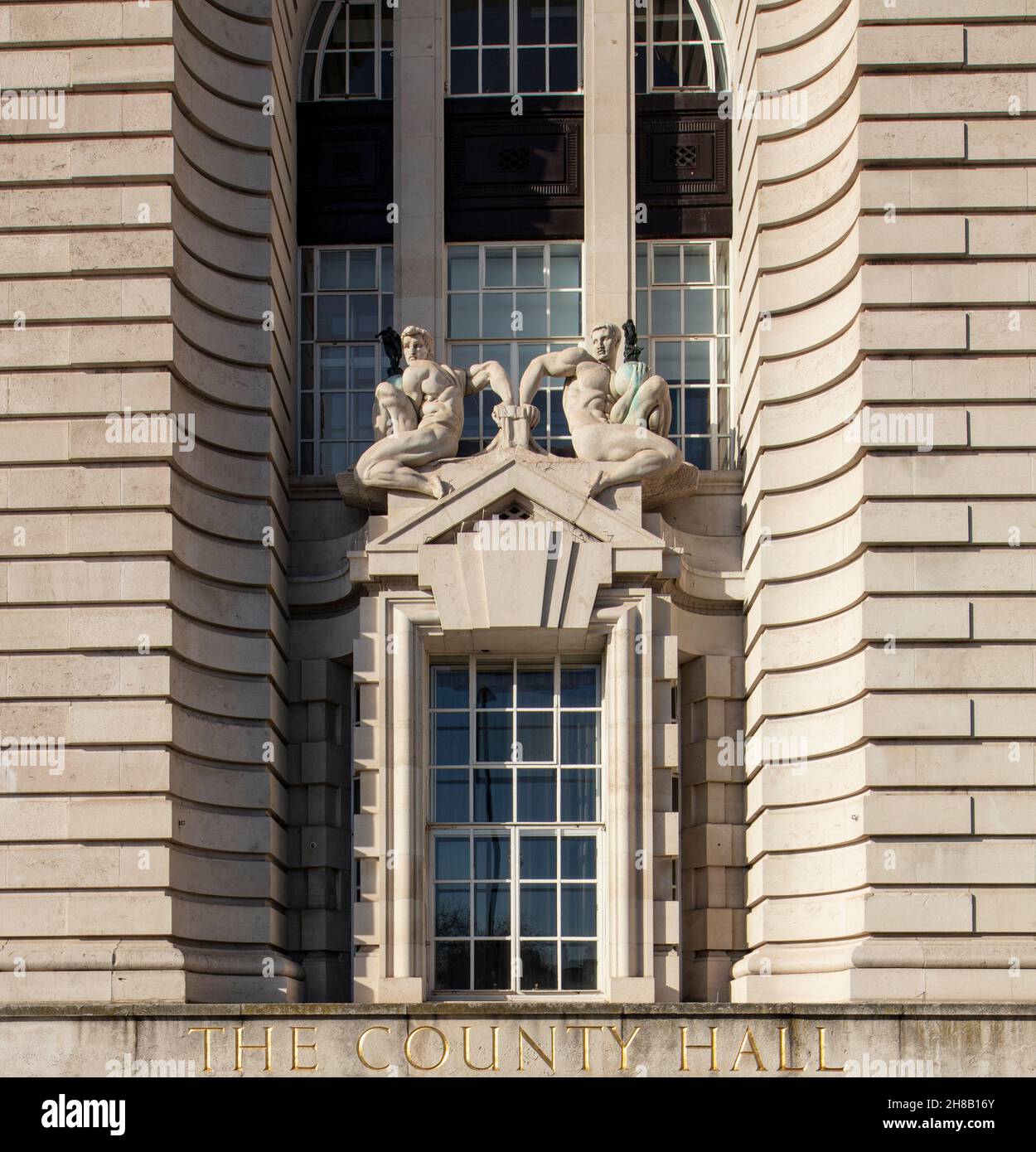 The former County Hall building on the South Bank of the Thames in ...