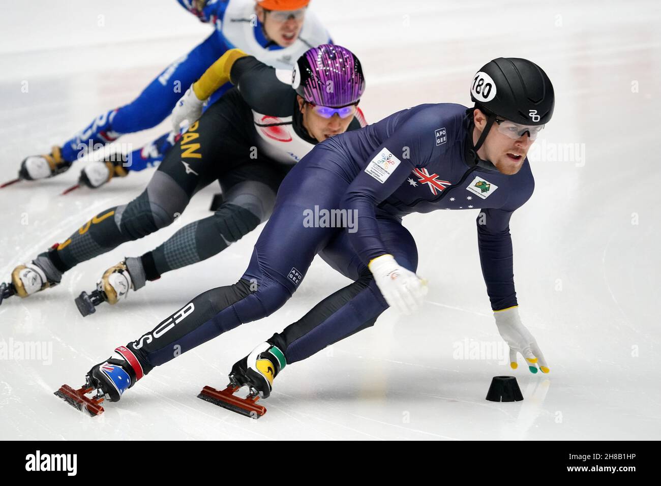 Brendan COREY (AUS) in action in 1000 meter heats during ISU World Cup ...