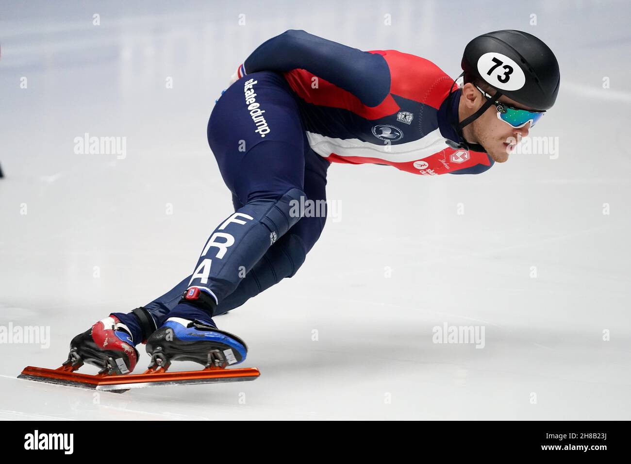 Quentin FERCOQ (FRA) in action in 1000 meter heats during ISU World Cup ...