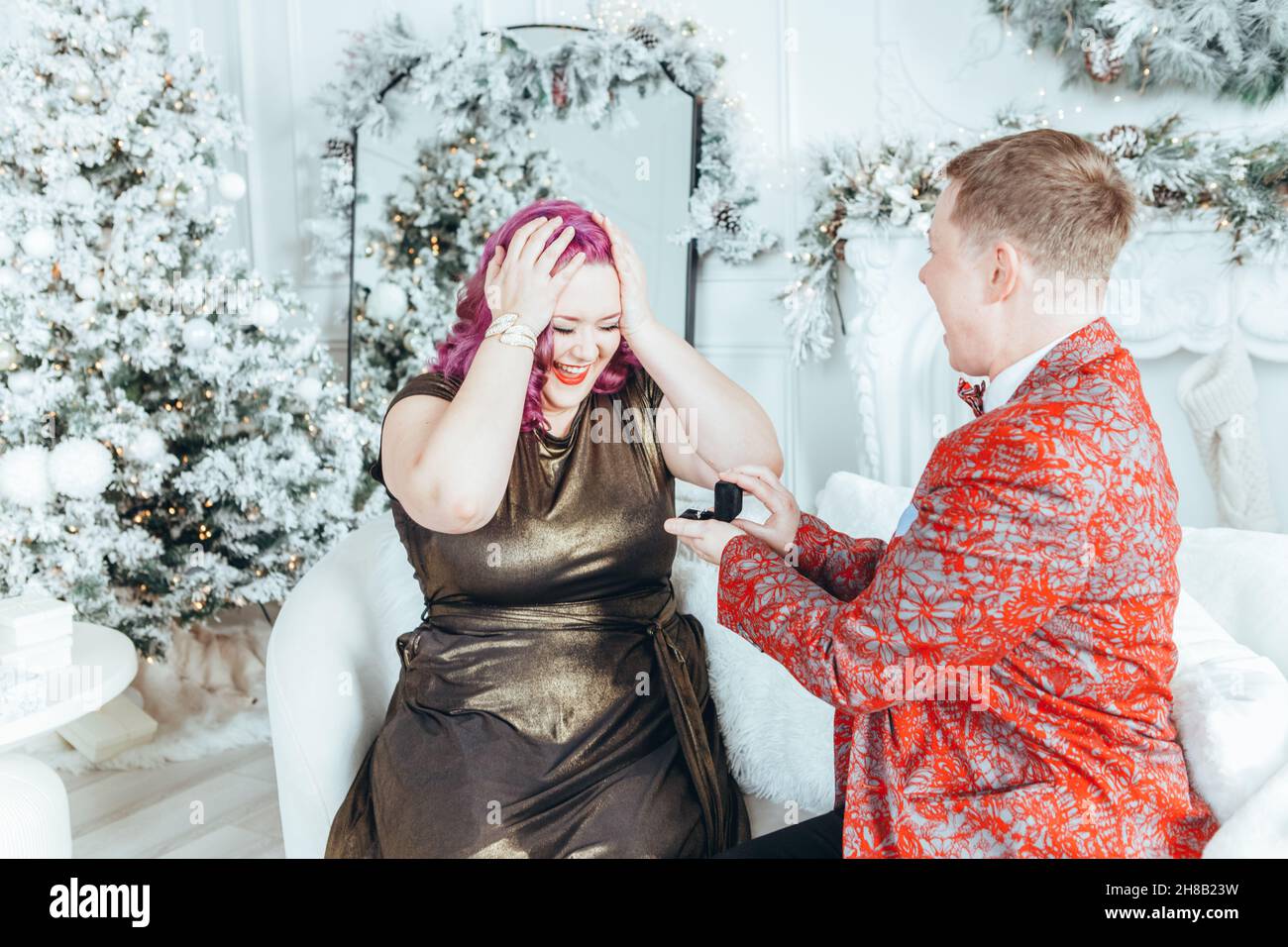 Homosexual gay butch woman proposing her girlfriend to marry her and ...