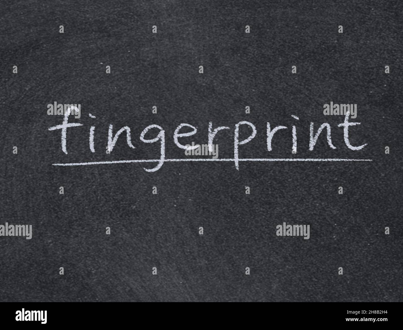 fingerprint concept word on blackboard background Stock Photo - Alamy