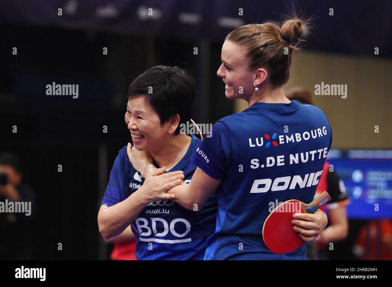 Houston, USA. 27th Nov, 2021. Sarah De Nutte (LUX), Xia Lian NI (LUX ...