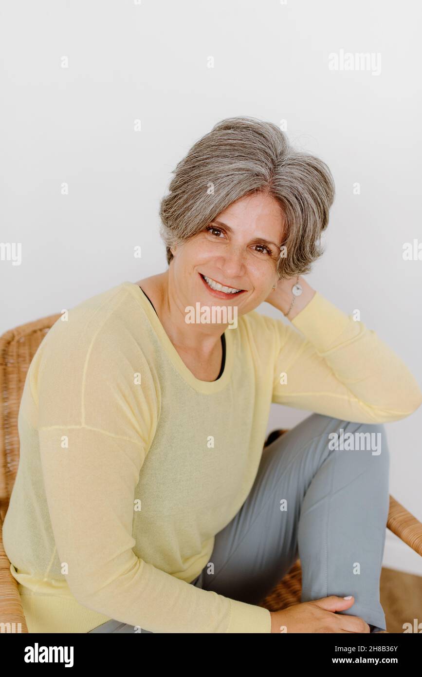 Woman 50 years old white shirt hi-res stock photography and images - Alamy