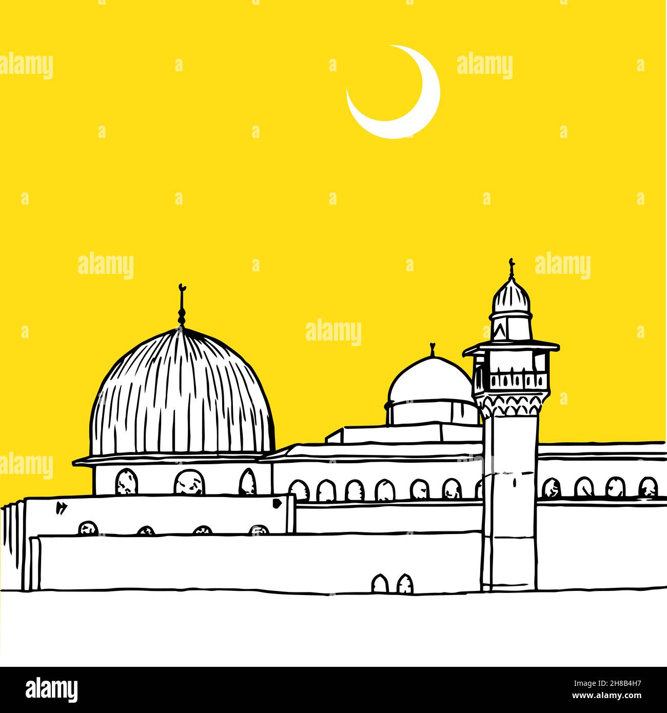 How To Draw Masjid Al Aqsa 3+ Hundred Al Aqsa Mosque Drawing