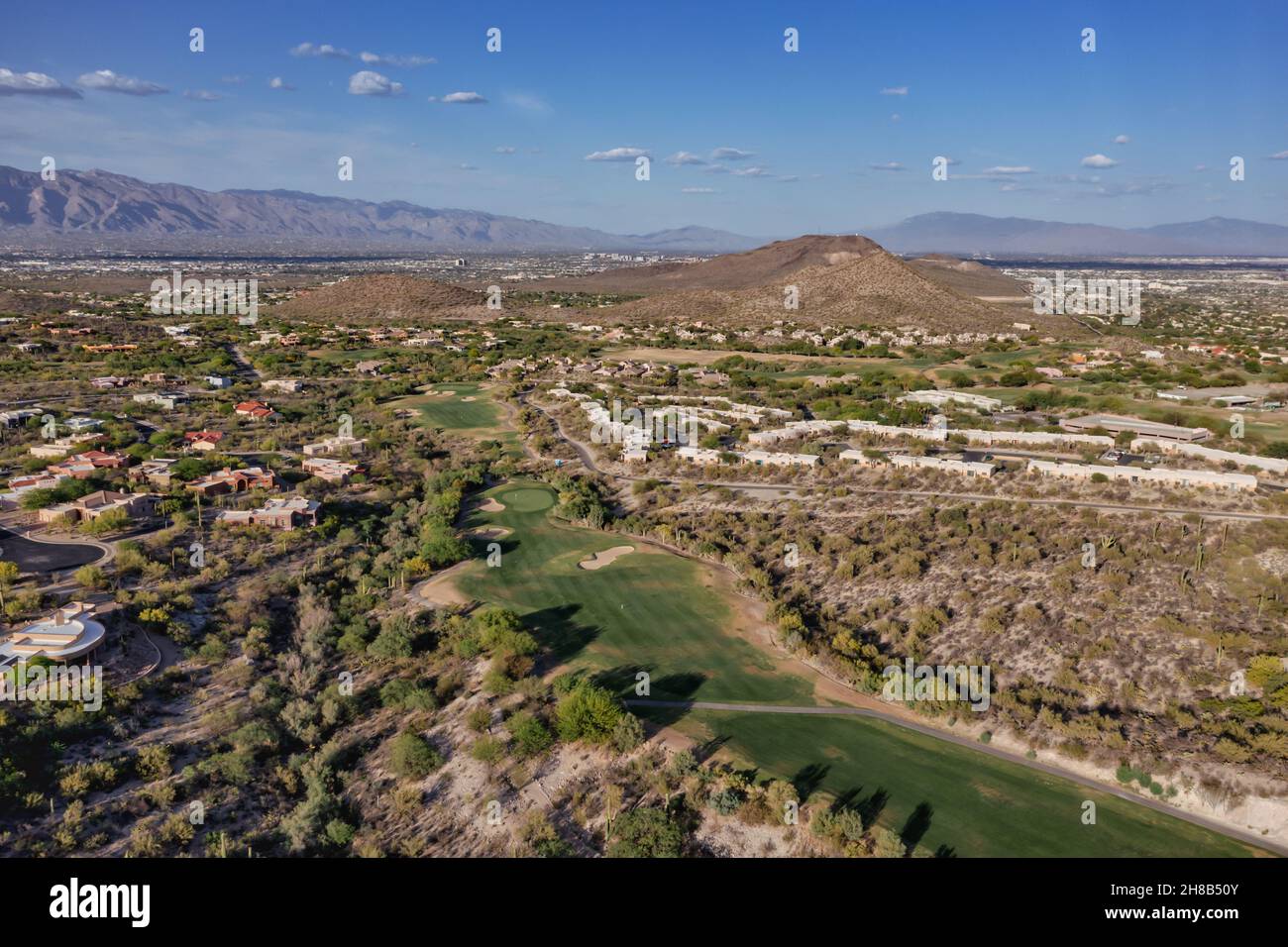 Aerial view of scenic golf course in Tucson Arizona Stock Photo - Alamy