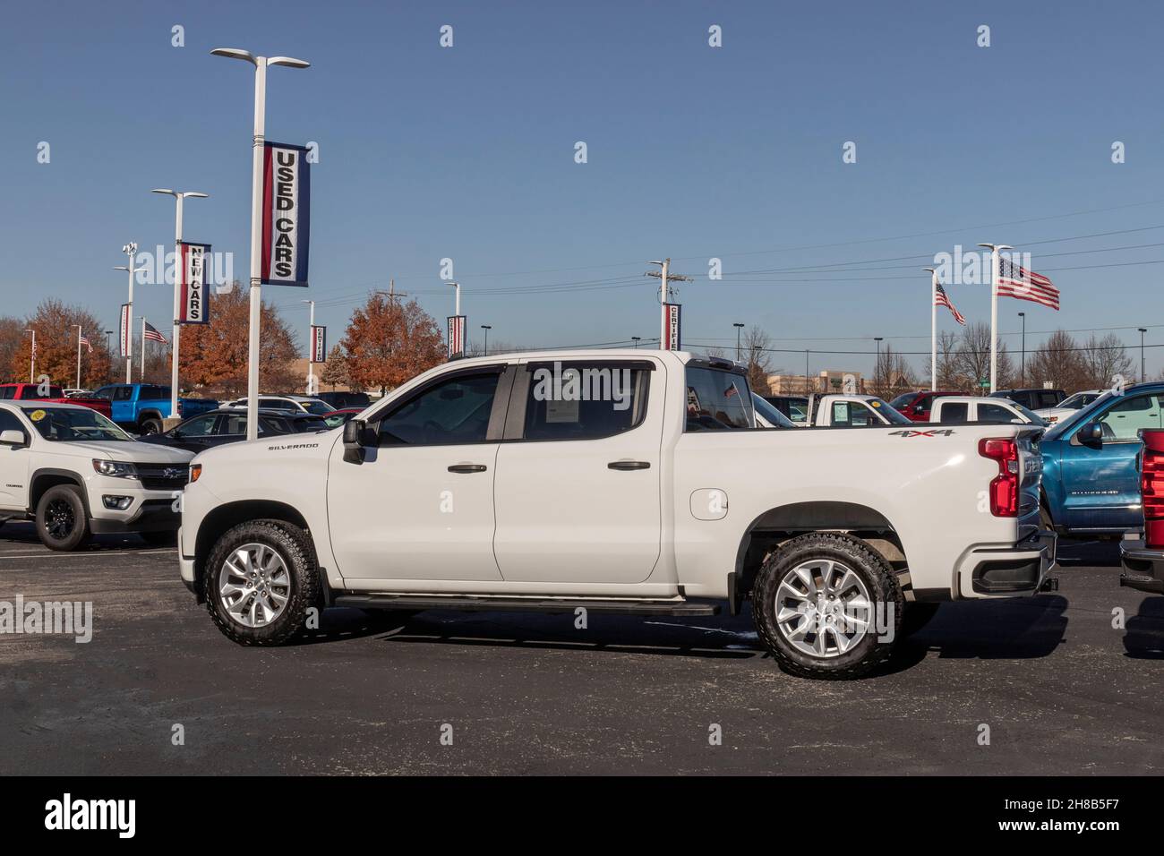 Noblesville Circa November 2021 Used Chevy Silverado On Display