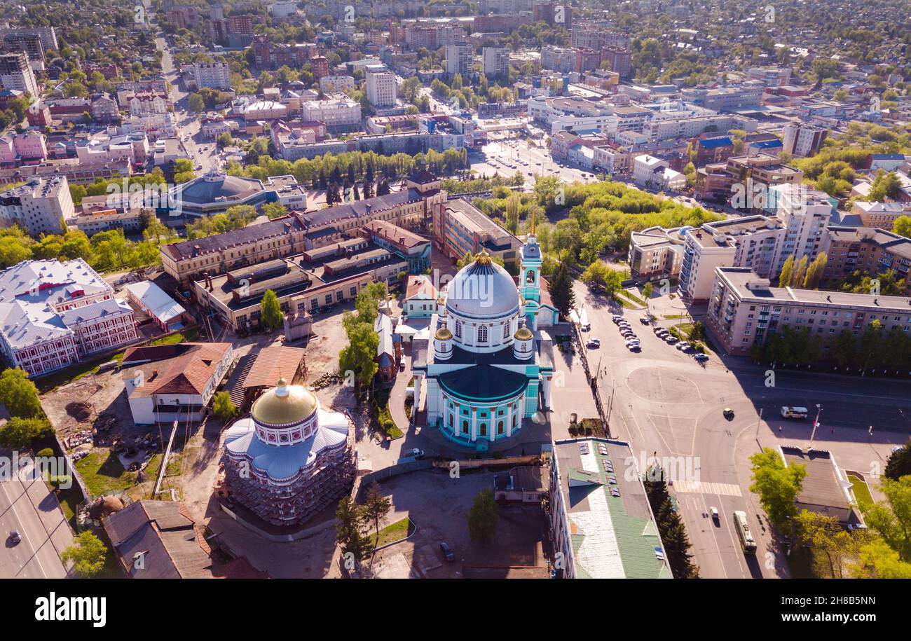 Aerial view of city of Kursk with bulidings and church Stock Photo - Alamy