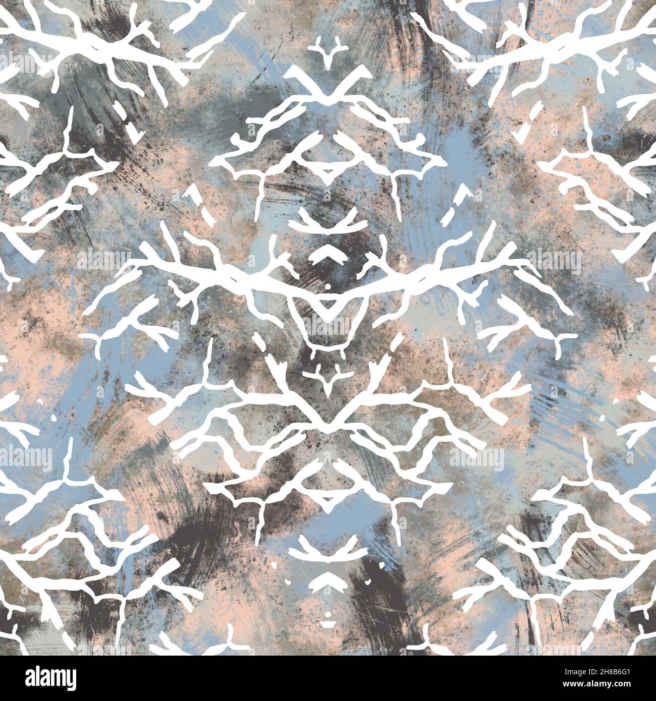 Seamless neutral and white grungy classic abstract surface pattern ...