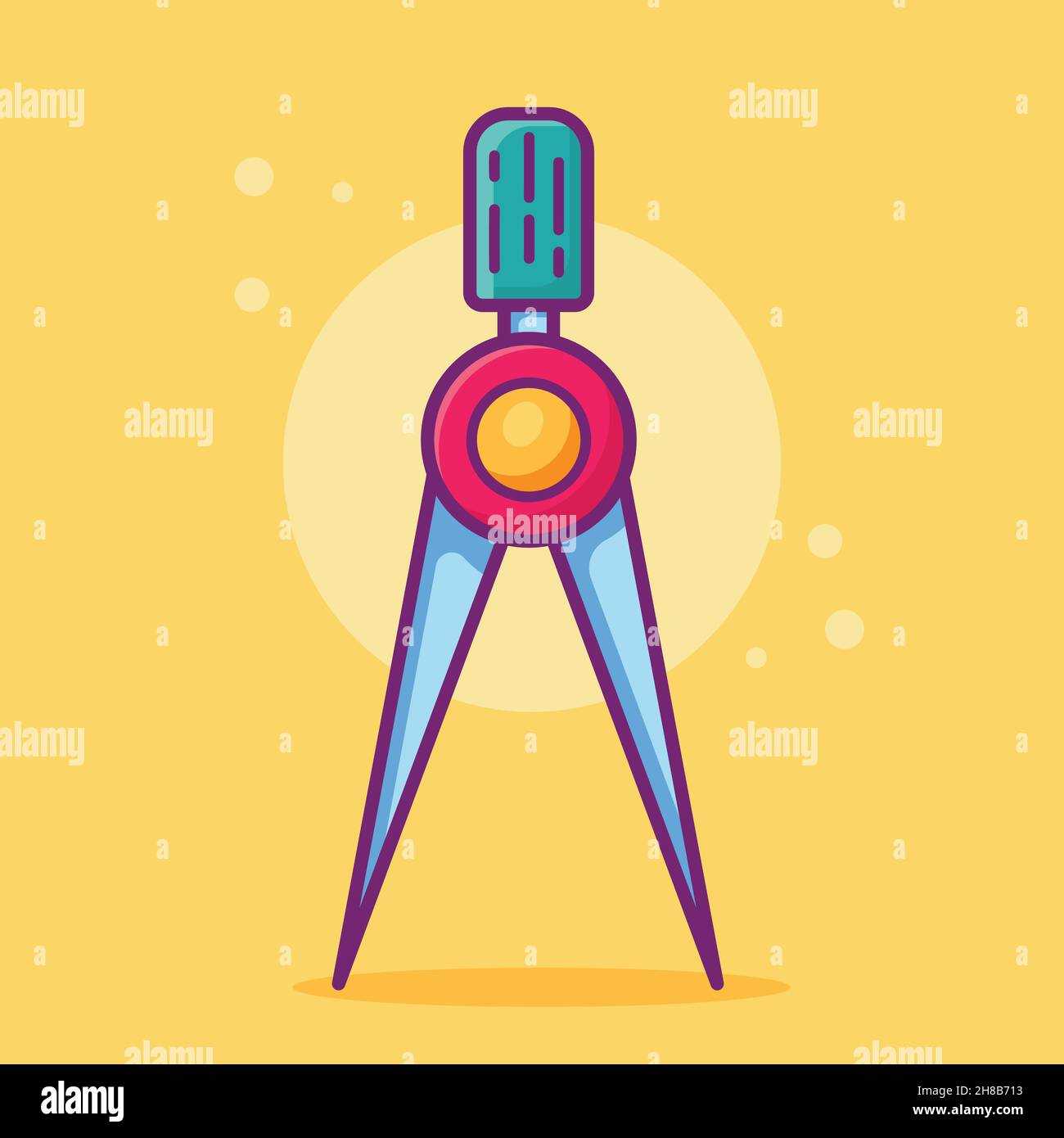 compass geometry isolated cartoon vector illustration in flat style ...