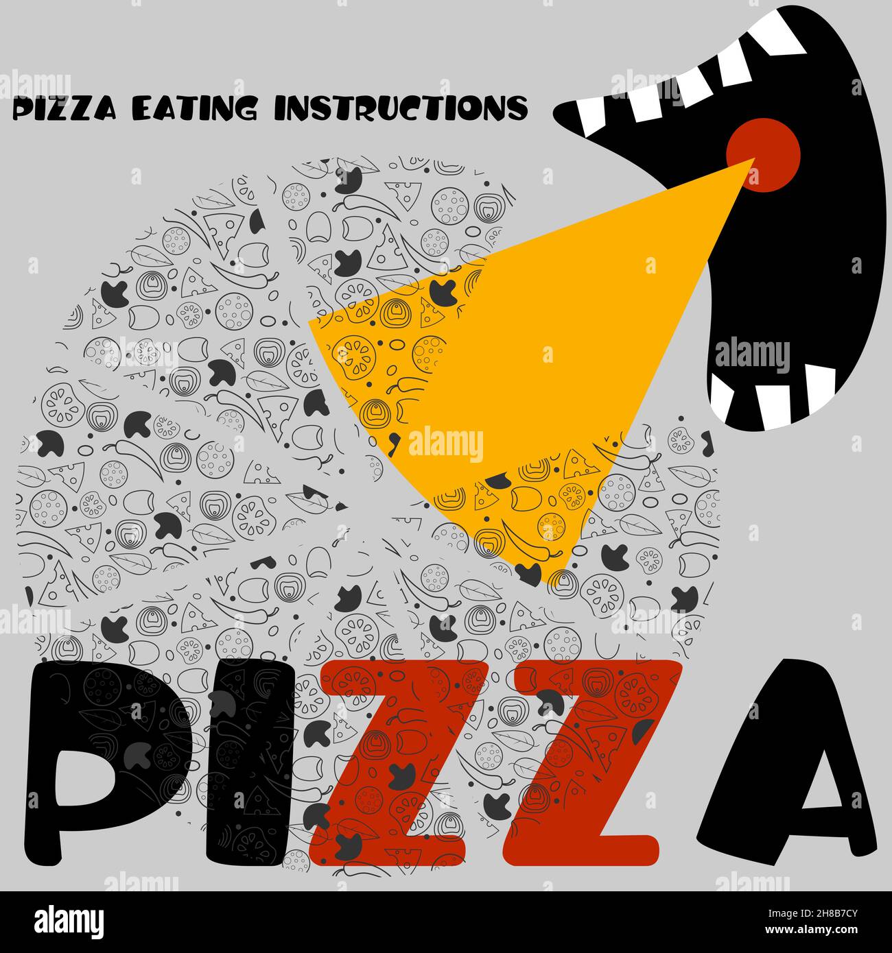abstract minimal pizza logo from geometric shapes with pizza slices ...