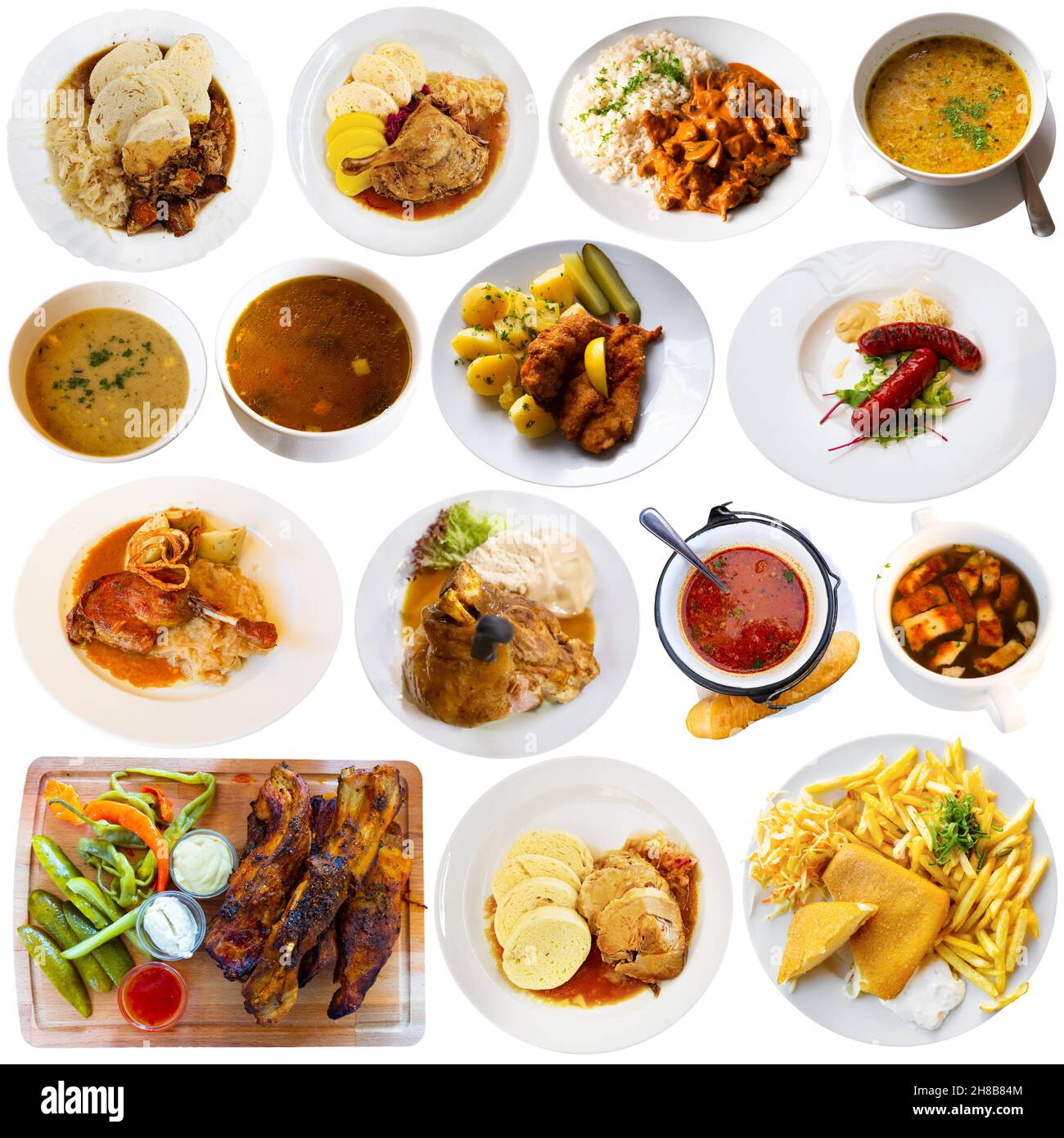 Collage of dishes of Czech cuisine Stock Photo - Alamy