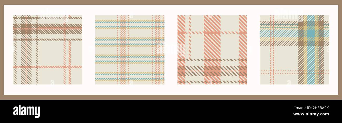 Gender neutral seamless plaid vector pattern collection. Gingham baby ...