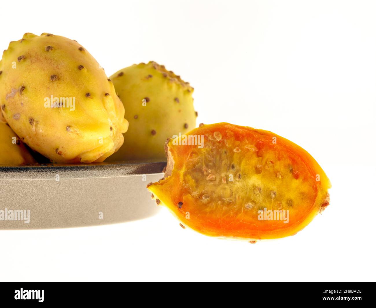 Delicious and colourful Prickly Pear Fruit close up still-life, high ...