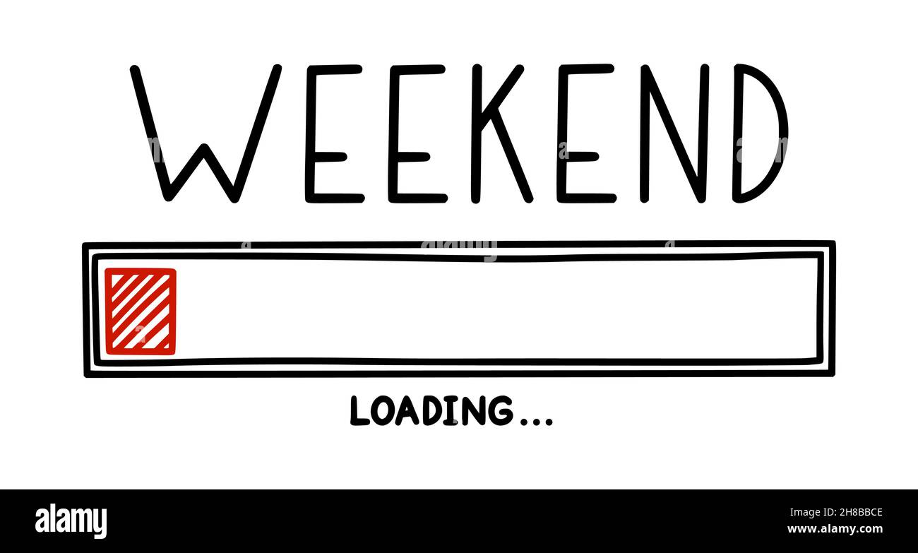 Weekend loading bar. Infographics design element with status of week ...
