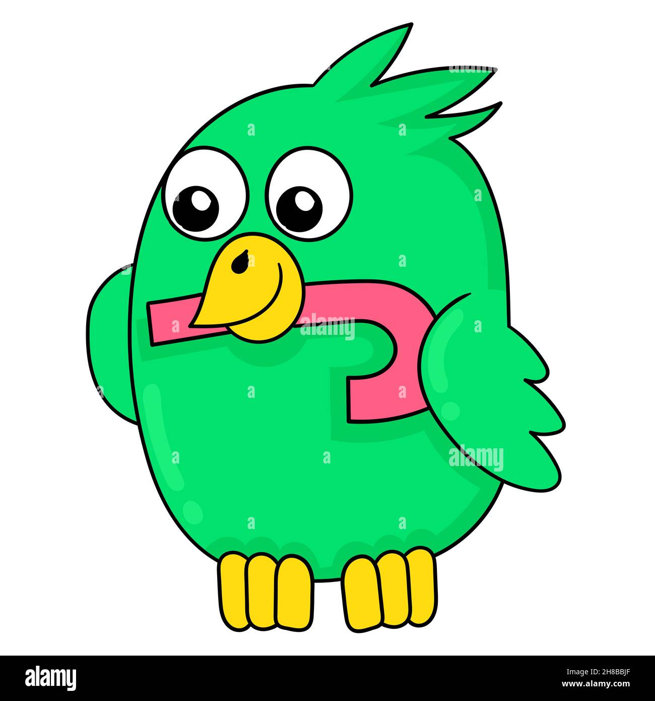 a bird holding a candy cane in its beak, vector illustration art ...