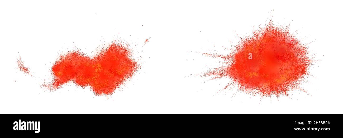 Chili pepper powder splash, isolated spicy burst, dust or red color ...