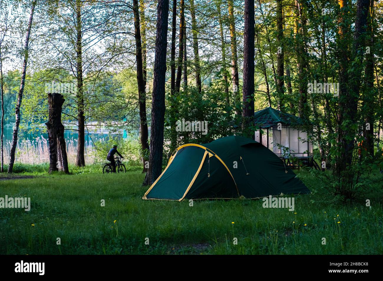 A tent in a forest. High quality photo Stock Photo - Alamy
