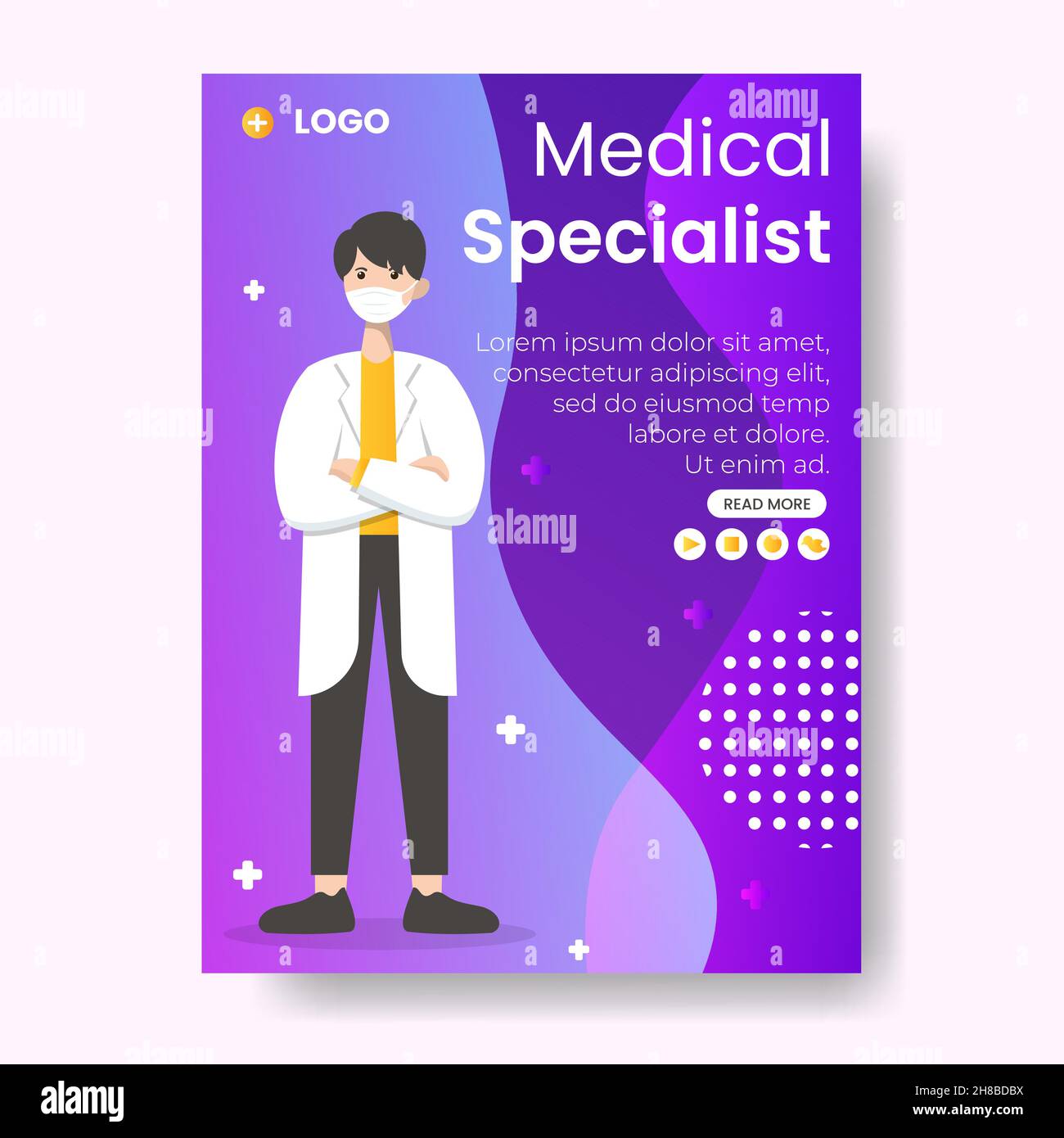 Medical Healthcare Poster Template Flat Design Illustration Editable of ...