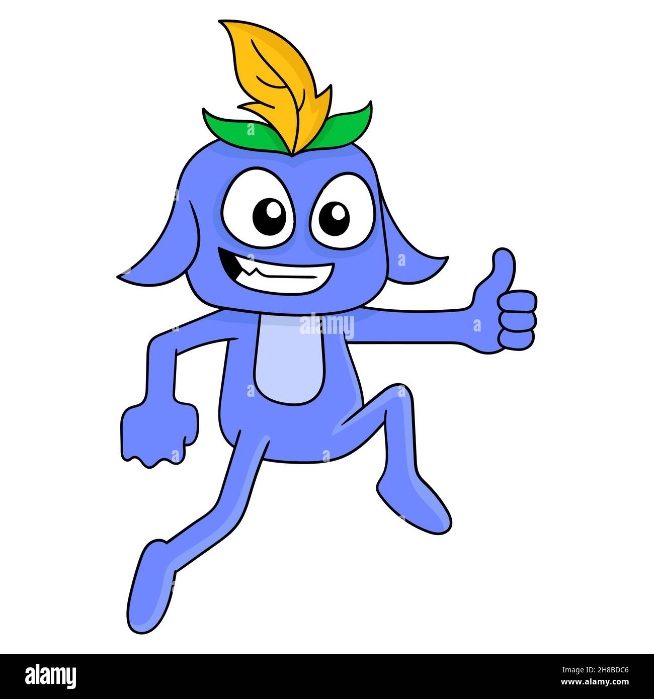 the monster is smiling happy face, vector illustration art. doodle icon ...