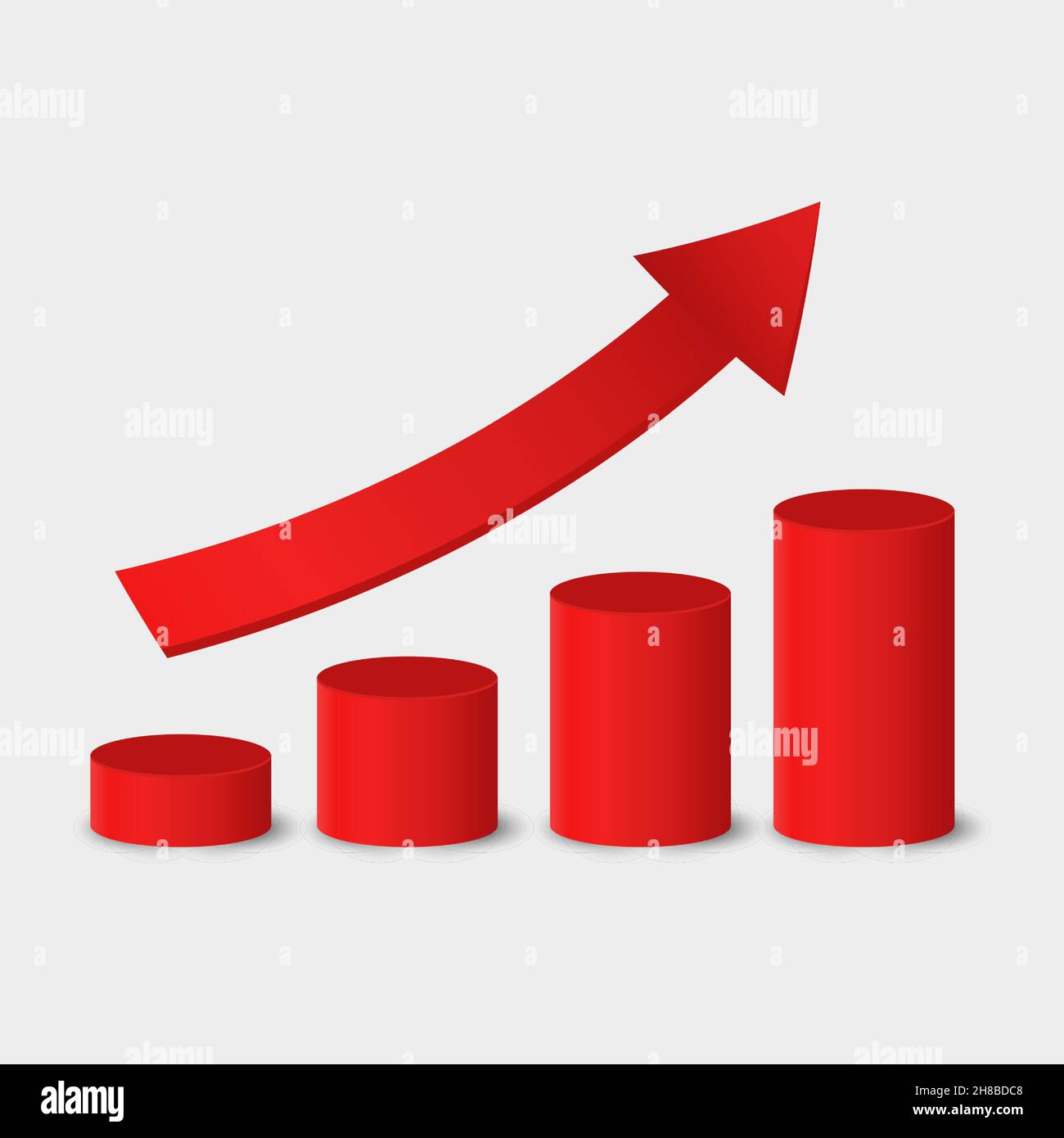 3d realistic graphic up. Up red arrow statistic graphic. business grow ...