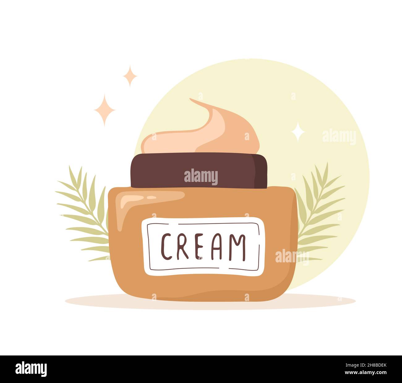 Repairing cream. Face moisturizer. Skin care. Morning routine. Hand ...