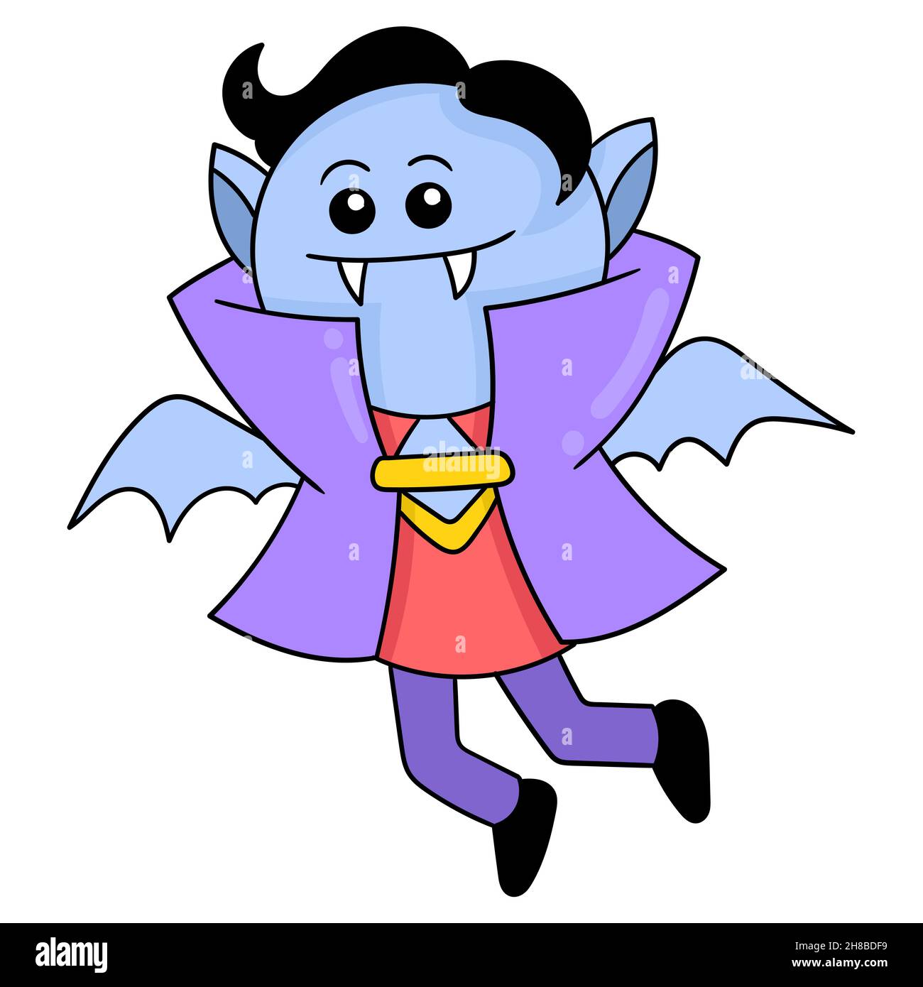 Halloween night flying vampire, vector illustration art. doodle icon ...