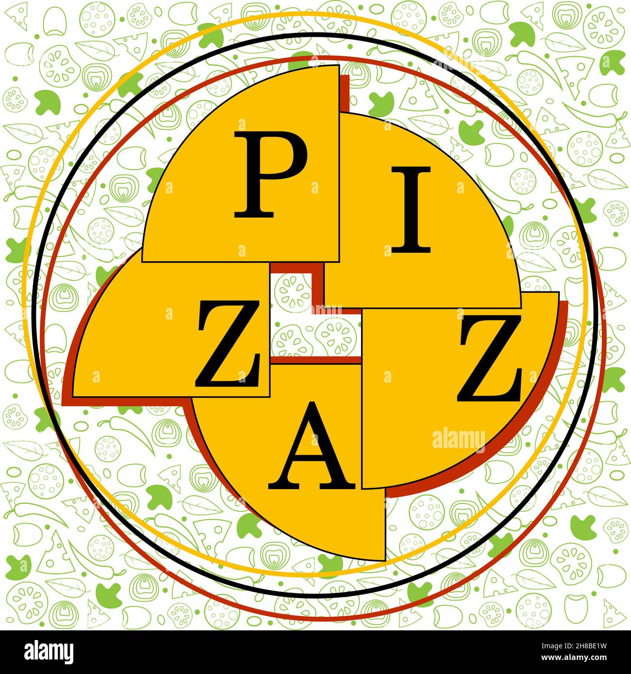 abstract minimal pizza logo from geometric shapes with pizza slices 1 ...