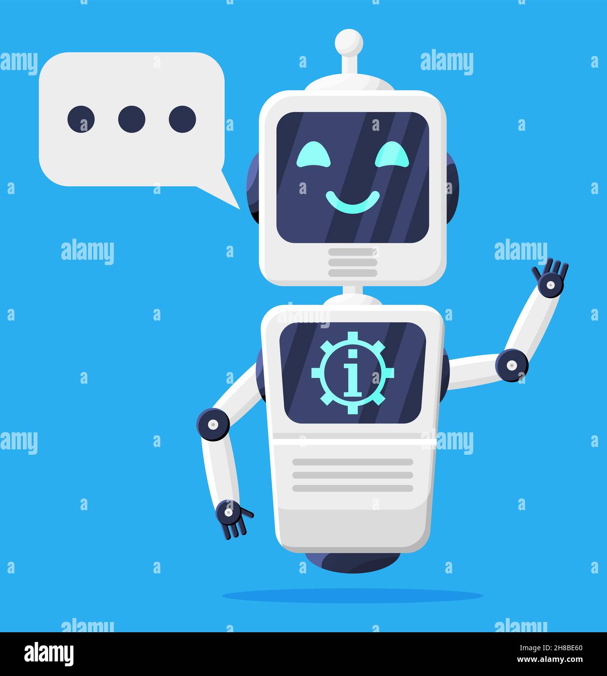 Happy Smiling Robot with Bubble Speech Isolated Stock Vector Image ...