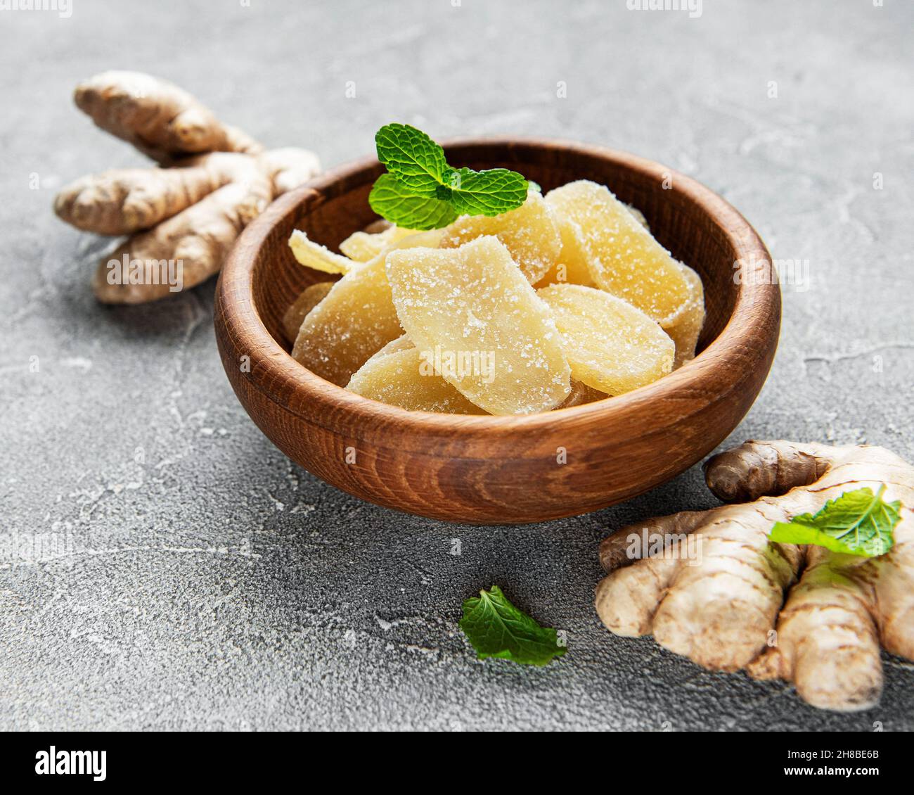 Sweet and spicy candied ginger Stock Photo - Alamy