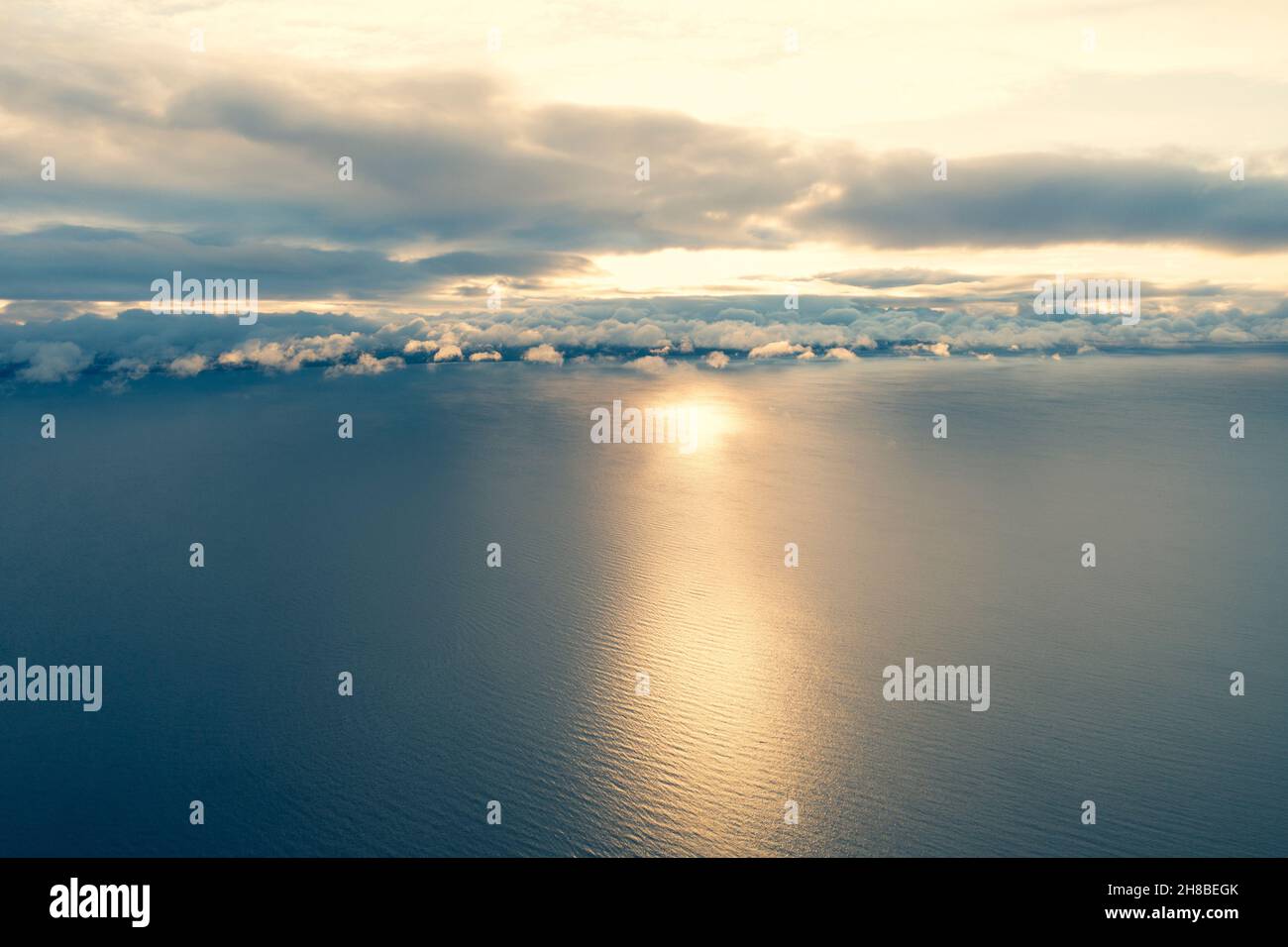 Aerial view clouds over the sea. View from drone. Aerial top view ...