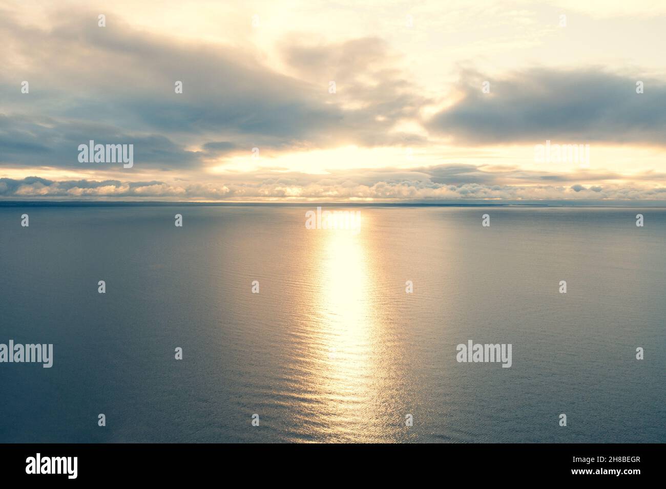 Aerial view clouds over the sea. View from drone. Aerial top view ...