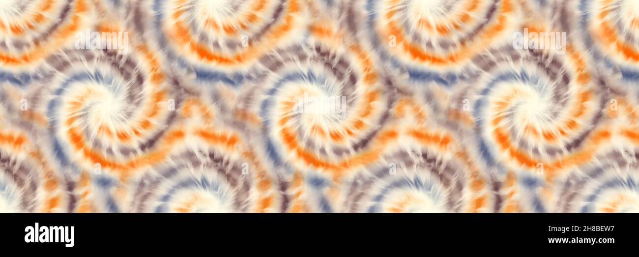 Seamless funky 1970s tie dye border motif pattern for surface design ...