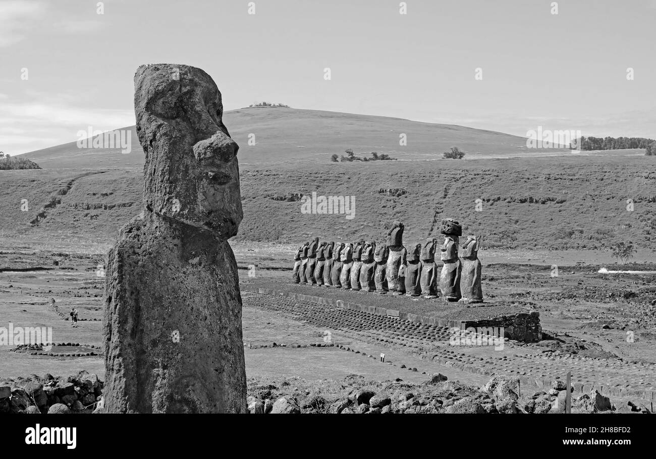 Monochrome Moai A Vere Ki Haho or "Traveling Moai" with the 15 Moai ...