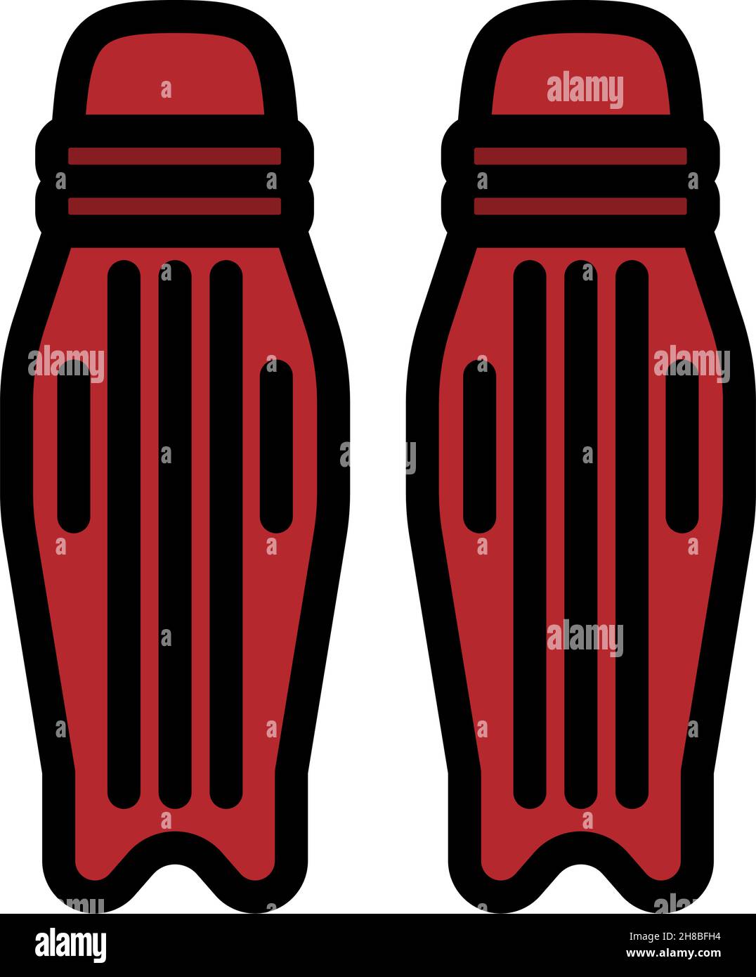 Cricket Leg Protection Icon. Editable Bold Outline With Color Fill ...