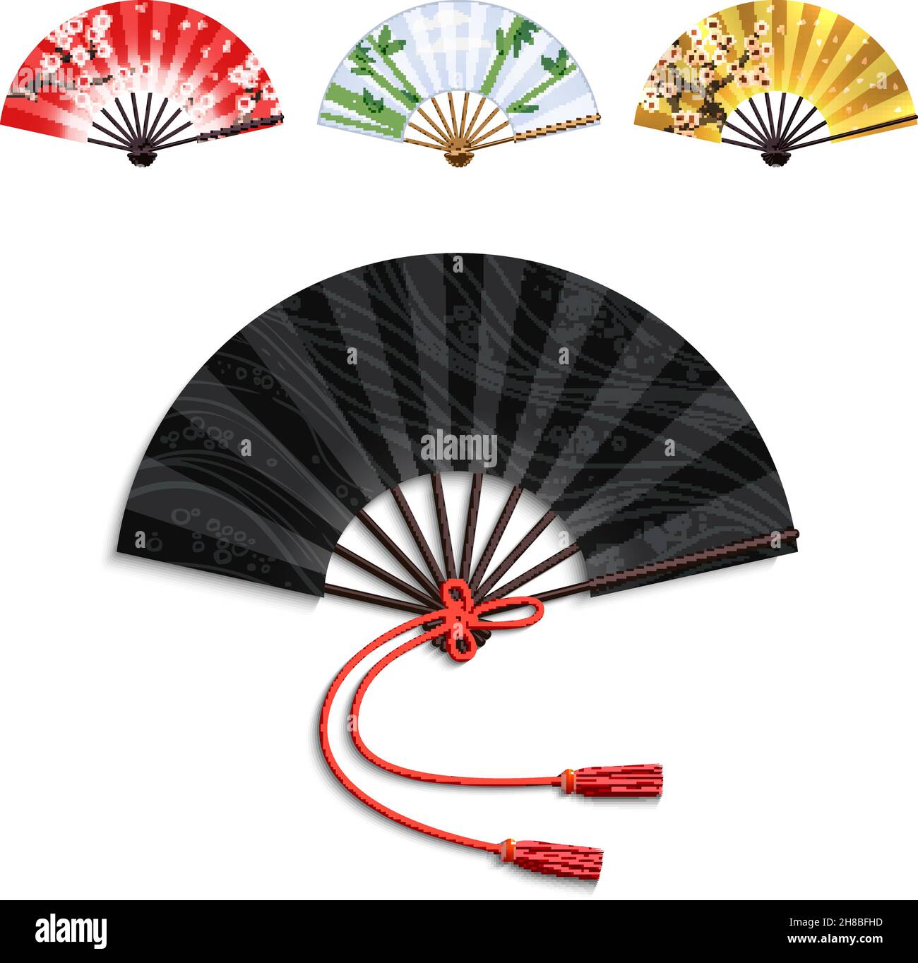 Japanese traditional fans Stock Vector Images - Alamy