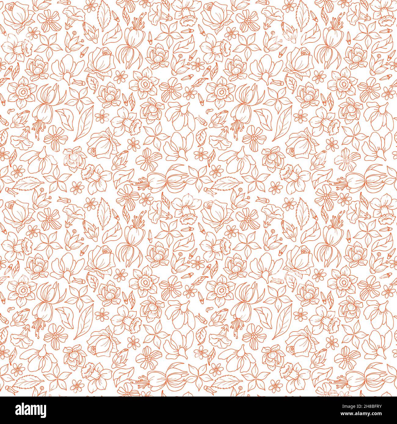 Flower textile floral wrapping paper fashion textile sketch seamless ...