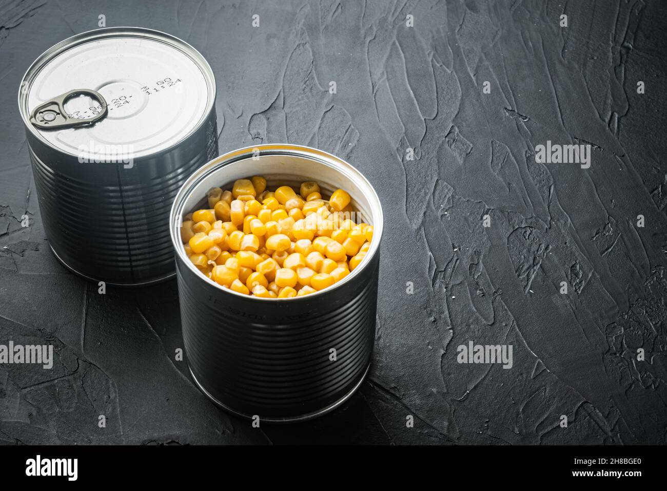 Sweet corn grains, on black background with copy space for text Stock ...