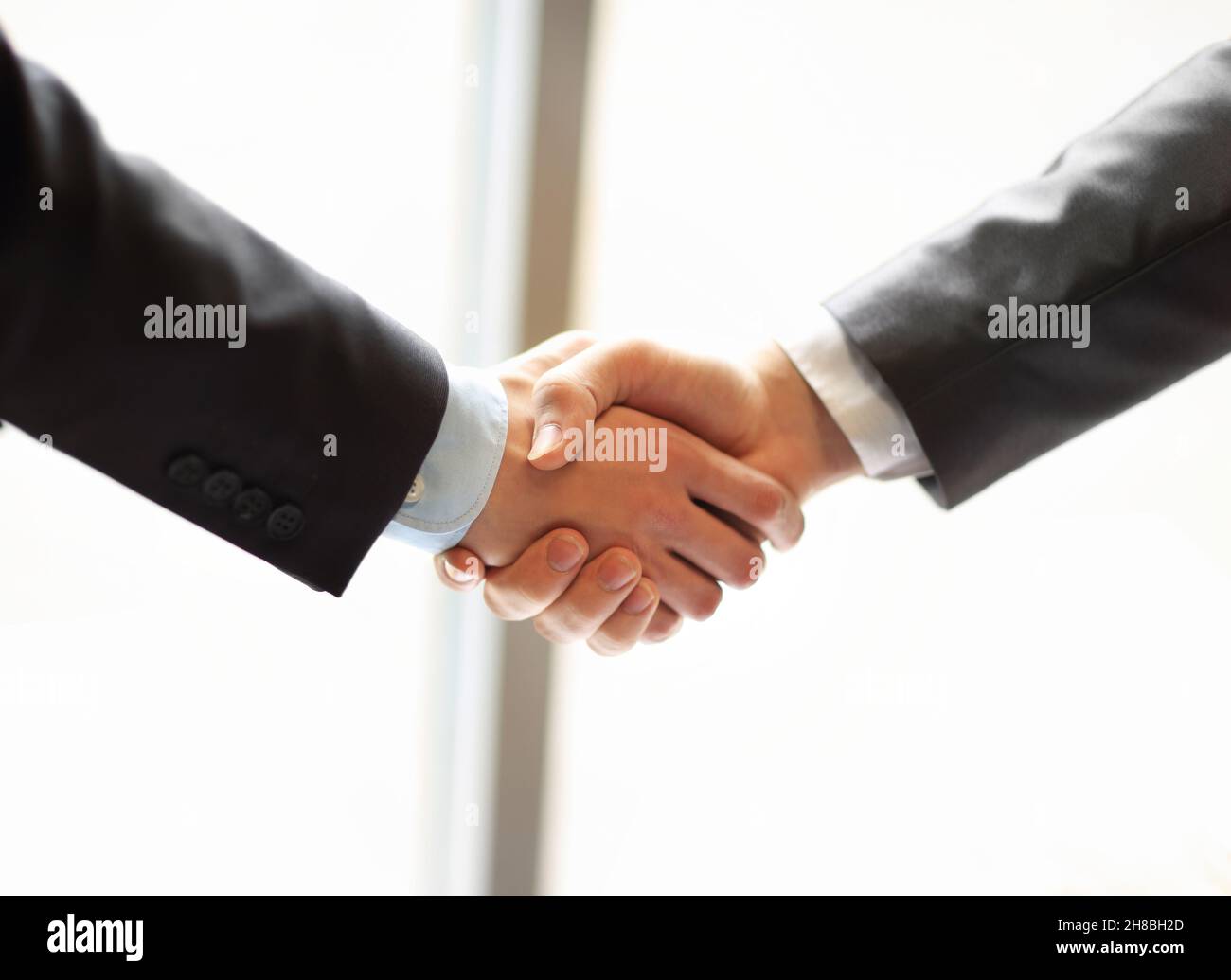 Closeup of a business hand shake between two colleagues Stock Photo - Alamy