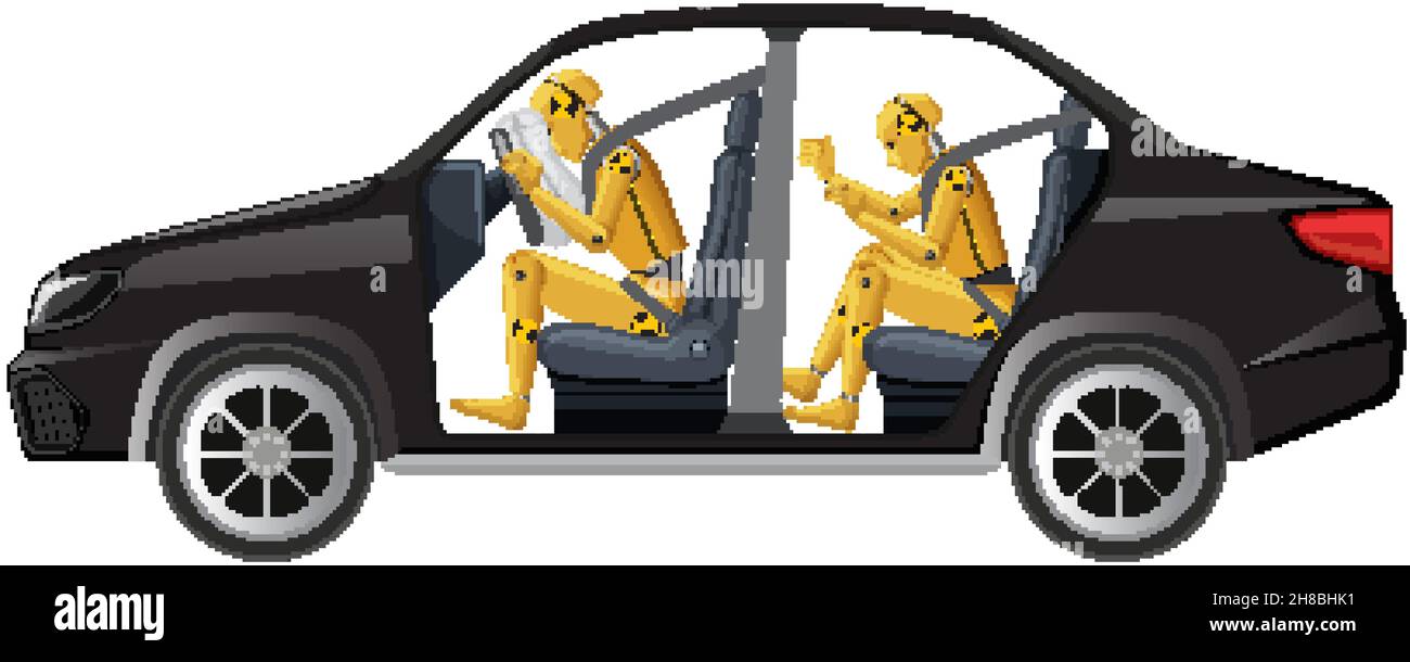 Crash test dummy in the car with airbag hi-res stock photography and ...