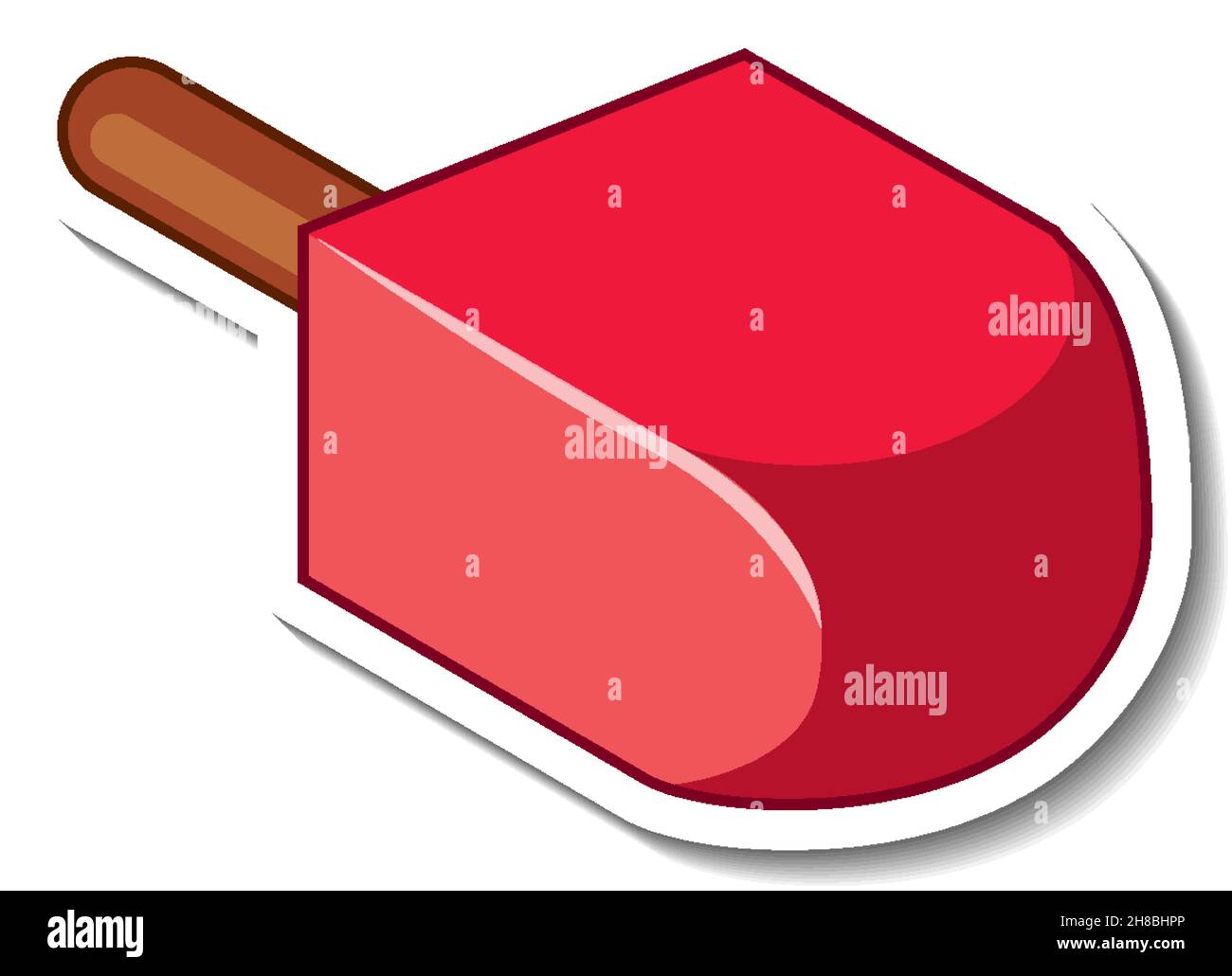 Red ice cream stick cartoon sticker illustration Stock Vector Image ...