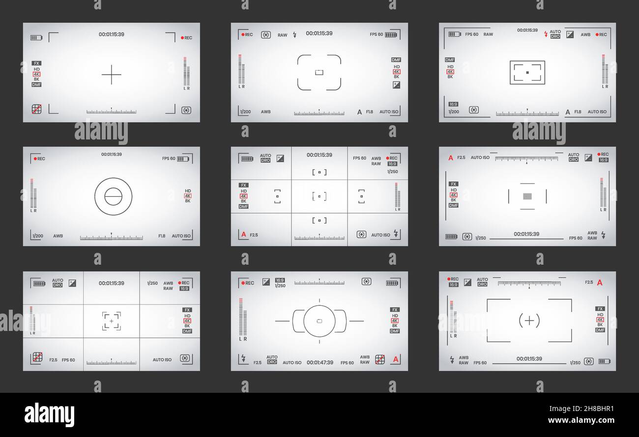 Camera viewfinder video or photo frame recorder flat style design ...