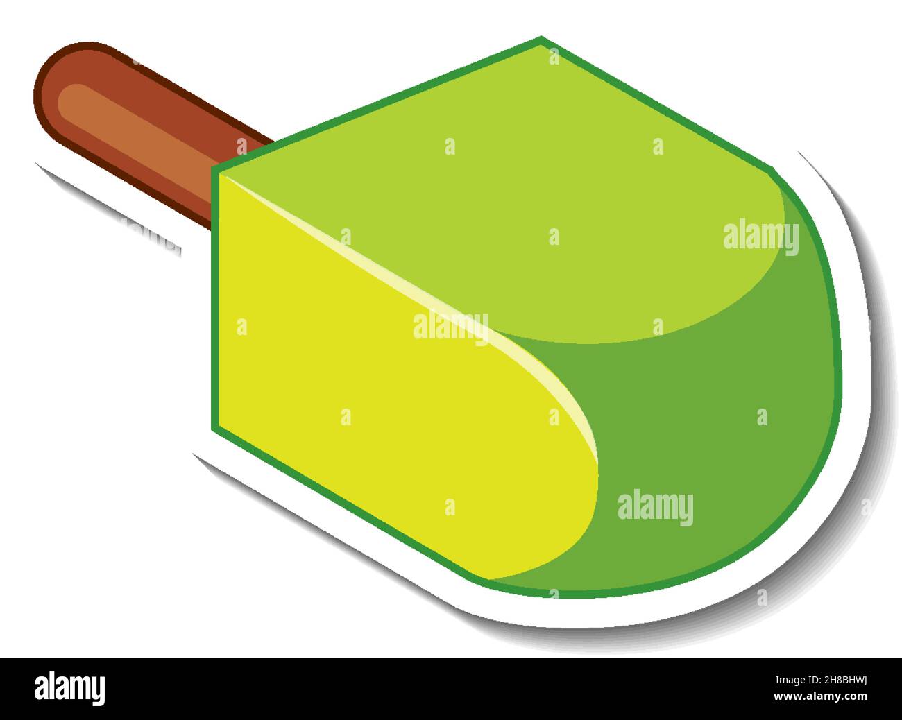 Green ice cream stick cartoon sticker illustration Stock Vector Image ...