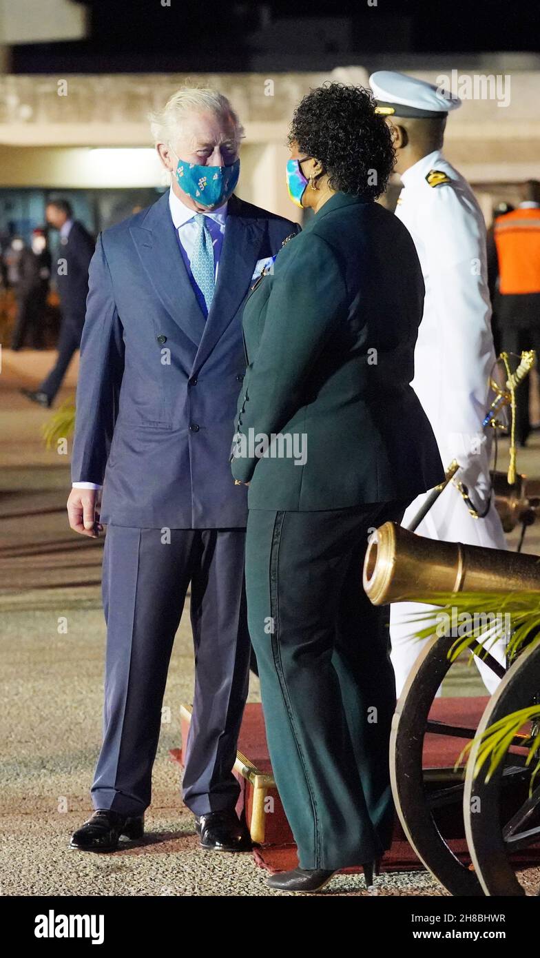 The Prince of Wales chats with Sandra Mason, the former Governor ...