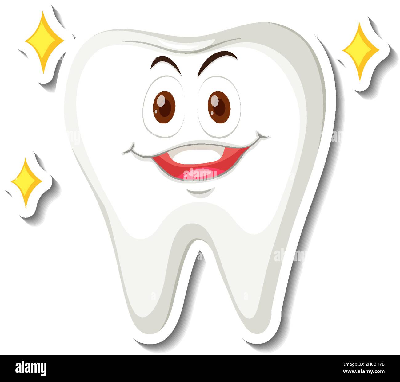 Isolated white tooth on white background illustration Stock Vector ...