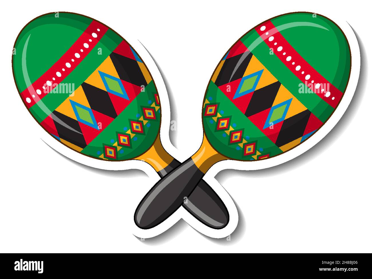 Maracas music instrument cartoon illustration Stock Vector Image & Art ...