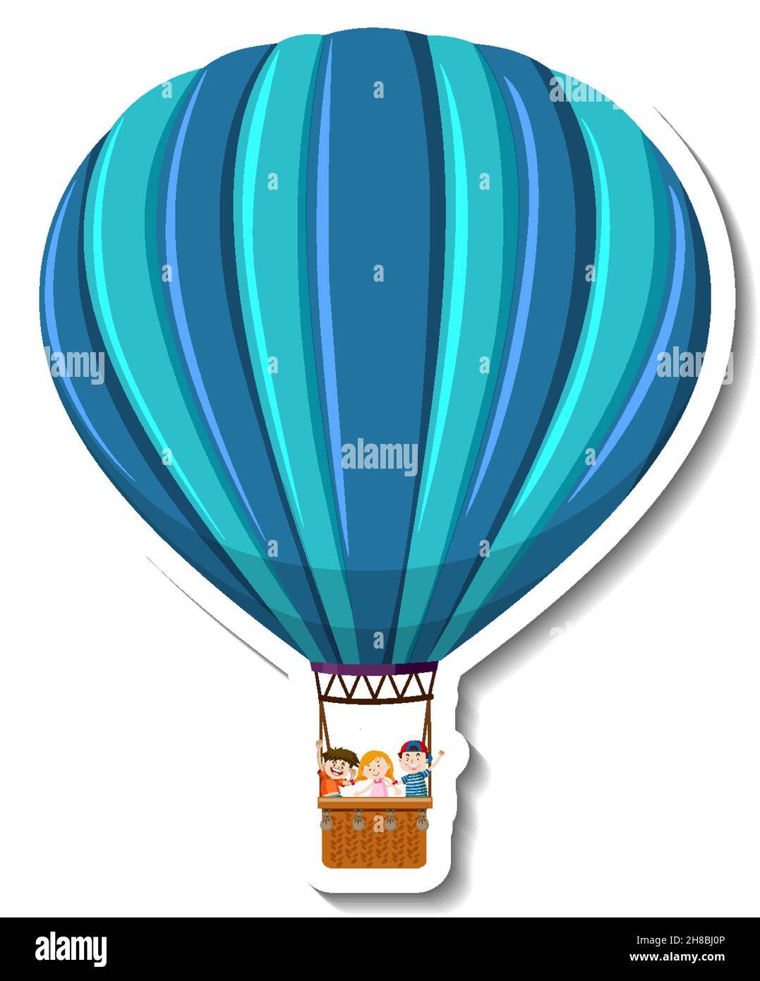 Hot air balloon cartoon sticker illustration Stock Vector Image & Art ...