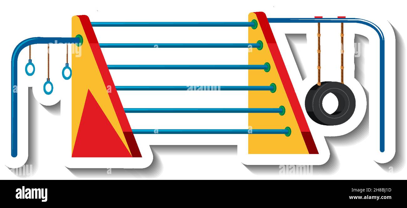 A sticker template with kids playground equipment illustration Stock ...
