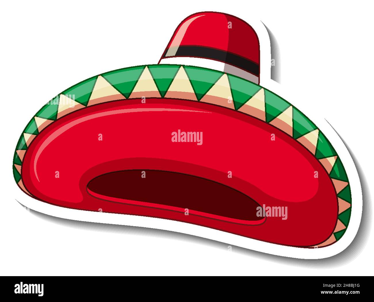 Mexican hat cartoon sticker illustration Stock Vector Image & Art - Alamy