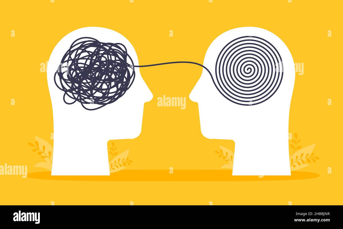 Psychologist consulting or mental problem solving brainstorm concept ...